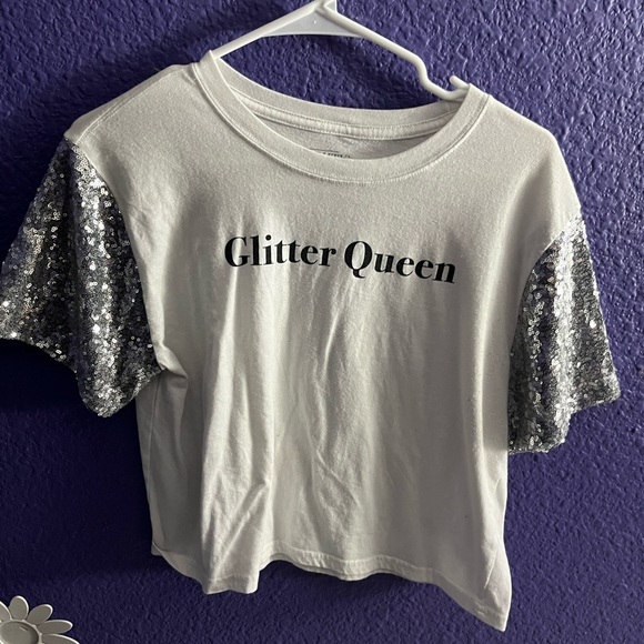 Mighty Fine | Tops | Glitter Queen Crop Top Large | Poshmark